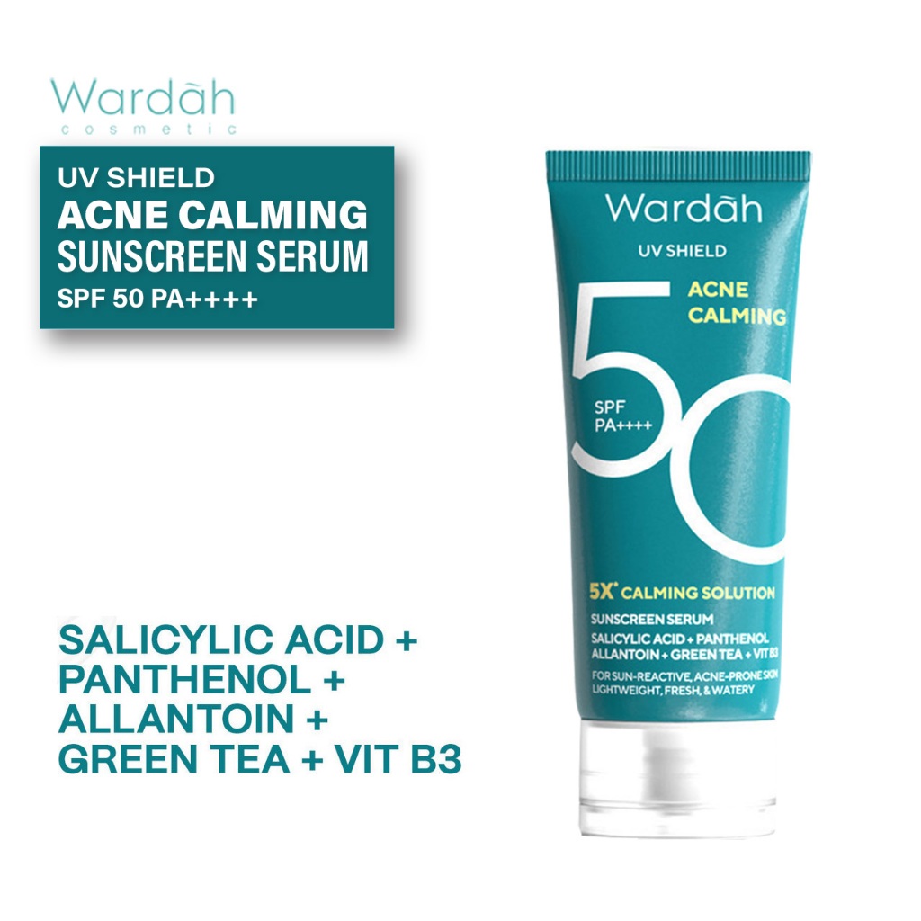 Wardah UV Shield Acne Calming Sunscreen Serum SPF 50 PA+++++ | Shopee ...