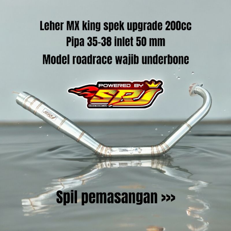 Neck header Exhaust Pipe srj racing 354 pnp MX king Antem underbone 35 ...