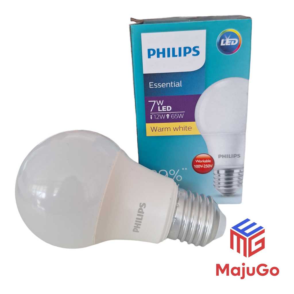 Philips ESSENTIAL WARM WHITE 7 WATT LED BULB LIGHT | Shopee Malaysia