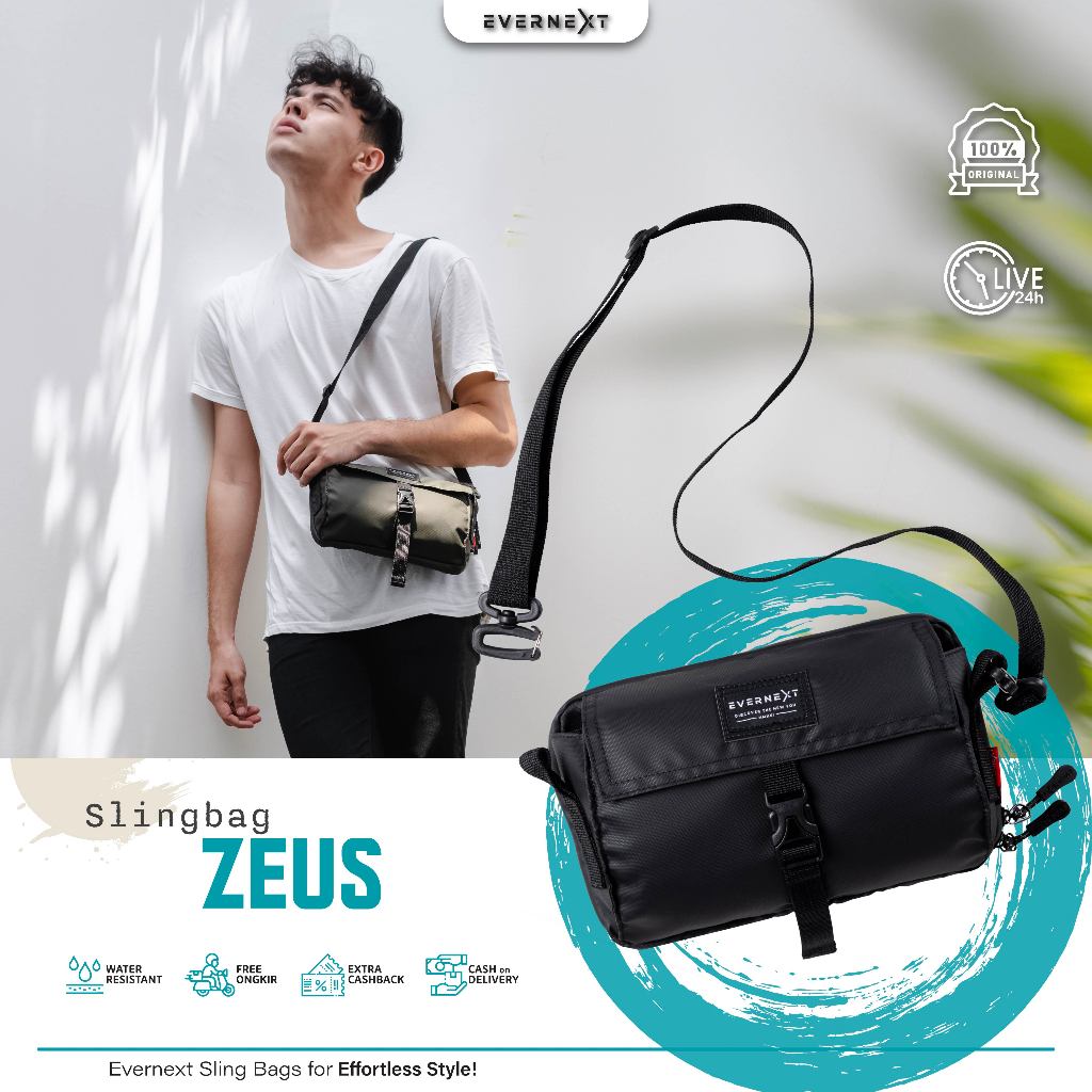 Evernext - Men's Sling Bag Waterproof Sling Bag Zeus Waterproof Waist ...