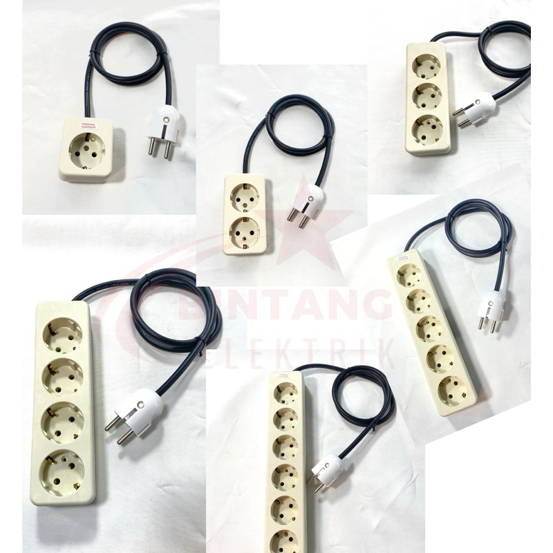 HITAM Thick uticon brass socket plug + thick black cable 1,2,3,4,5,6 ...