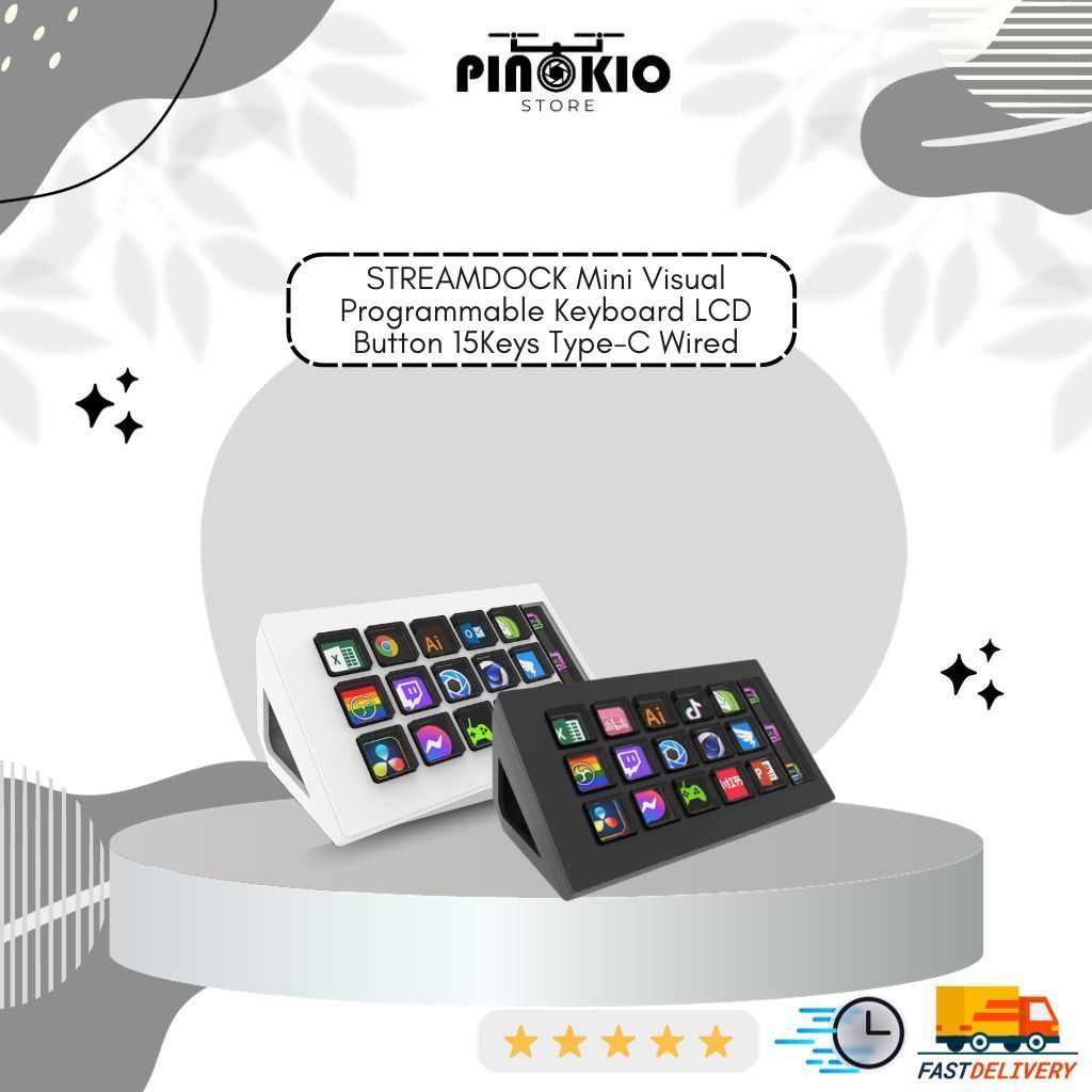 573 STEAMDOCK Mini Visual Programmable Keyboard LCD Button 15Keys Type ...