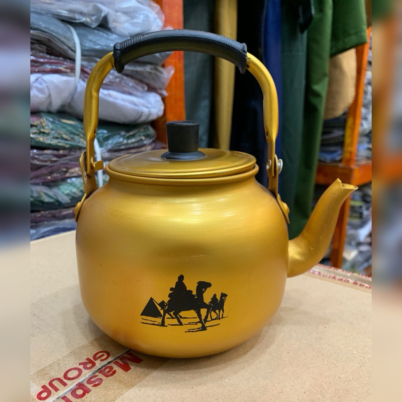 Yellow Arabic Teapot For Water 6 Liter Desert Camel Motif~Aluminum ...