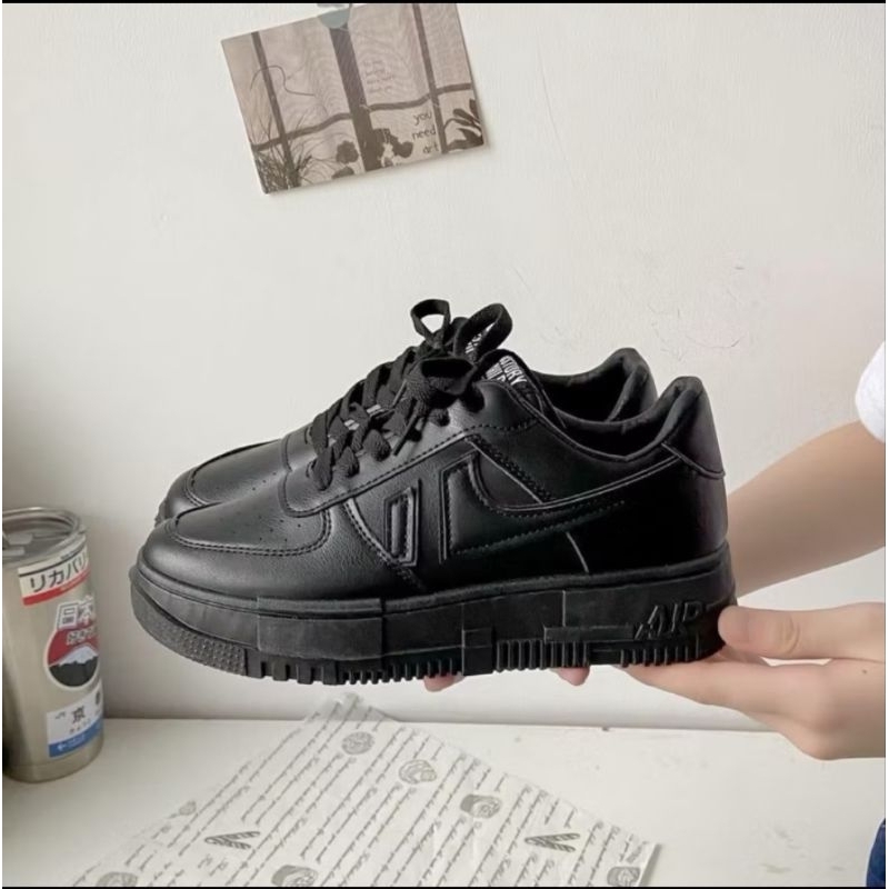 HITAM PUTIH Wanwo shoes, premium Quality black school shoes, black and ...