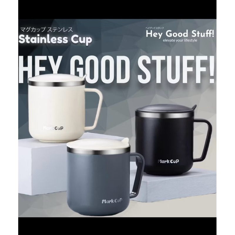 Heat Resistant AESTHETIC STAINLESS STEEL Coffee MUG SUS 304 ANTI-Spill ...