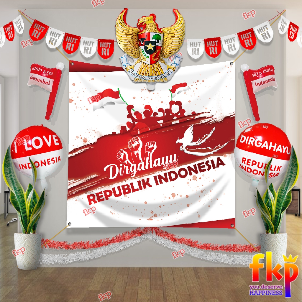 Fun Kids Party Set Dirgahayu Banner Decorations / RI Hut Banner / Independence Banner / Merdeka ...
