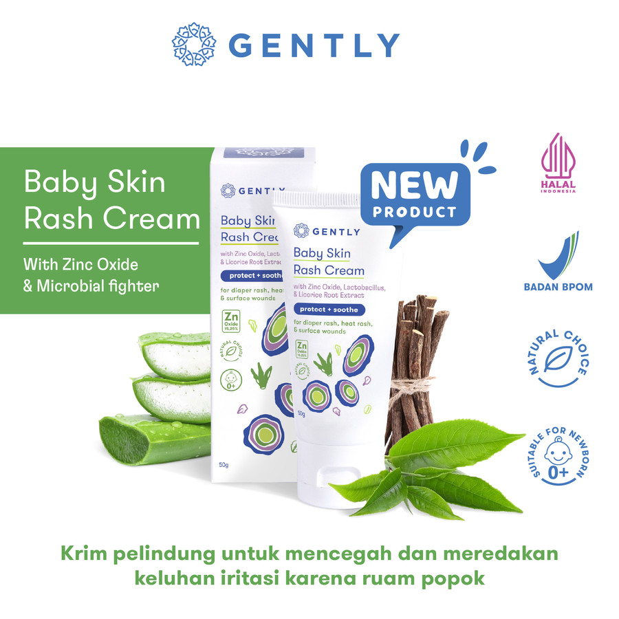 GENTLY Baby Skin Rash Cream 50gr and 20gr | Baby Rash Relief Cream ...