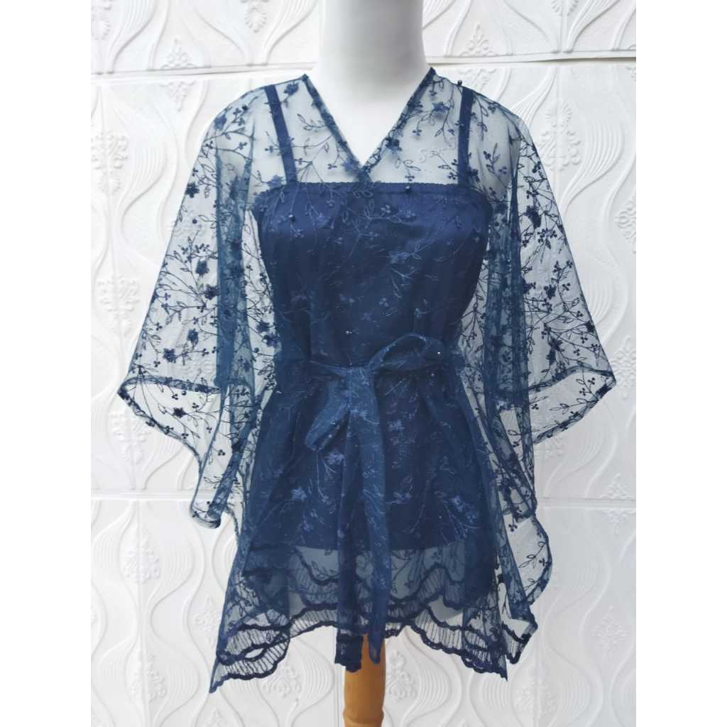 Cape Brukat 2 In 1 One Shoulder Outer New Fashion Tile Kebaya ...