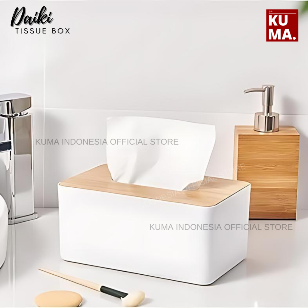 PUTIH KAYU Kuma Daiki Tissue Box White Tutu Wooden Aesthetic Tissue ...