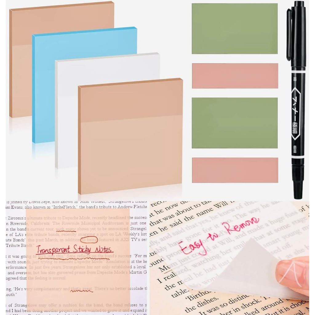 Transparent pastel sticky notes aesthetic 76x76mm | Shopee Malaysia