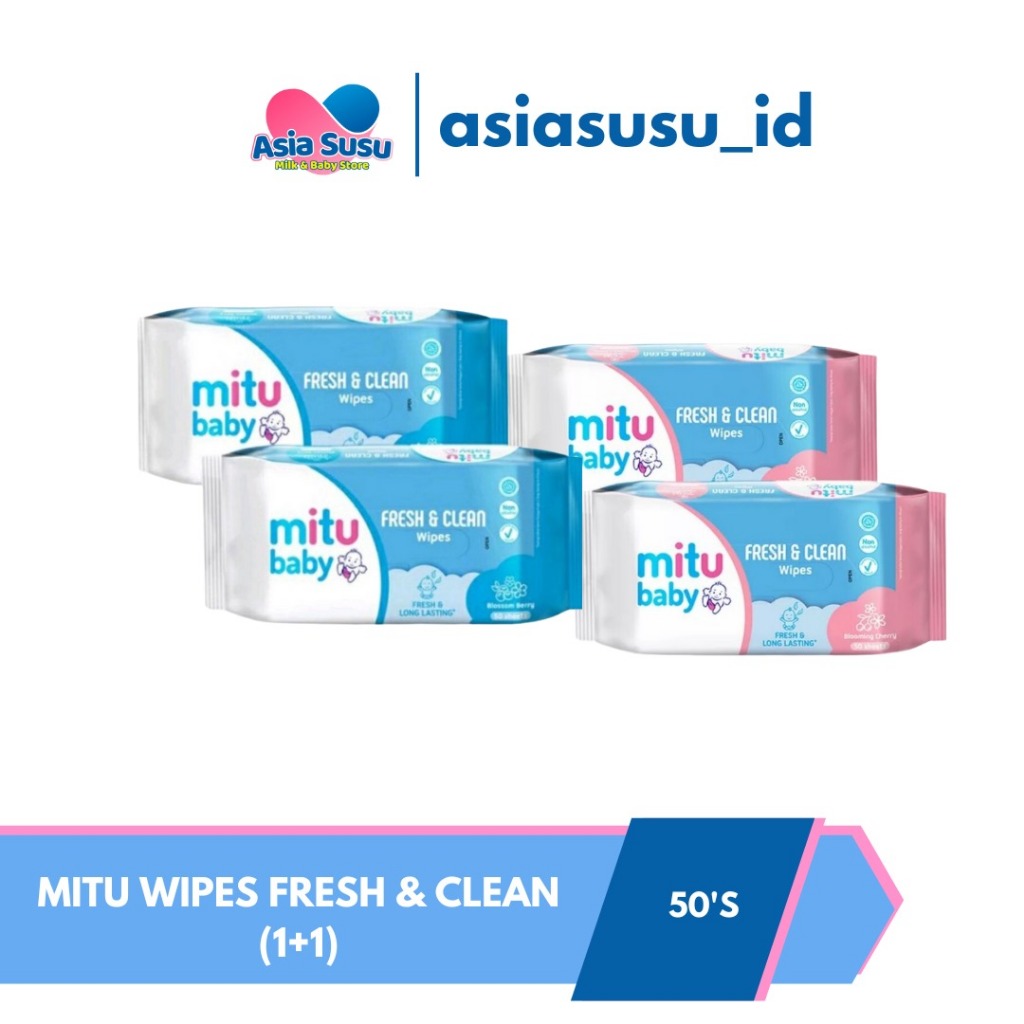 Mitu Baby Wet Wipes Fresh & Clean Wipes / Diaper Changing 50's - Baby ...