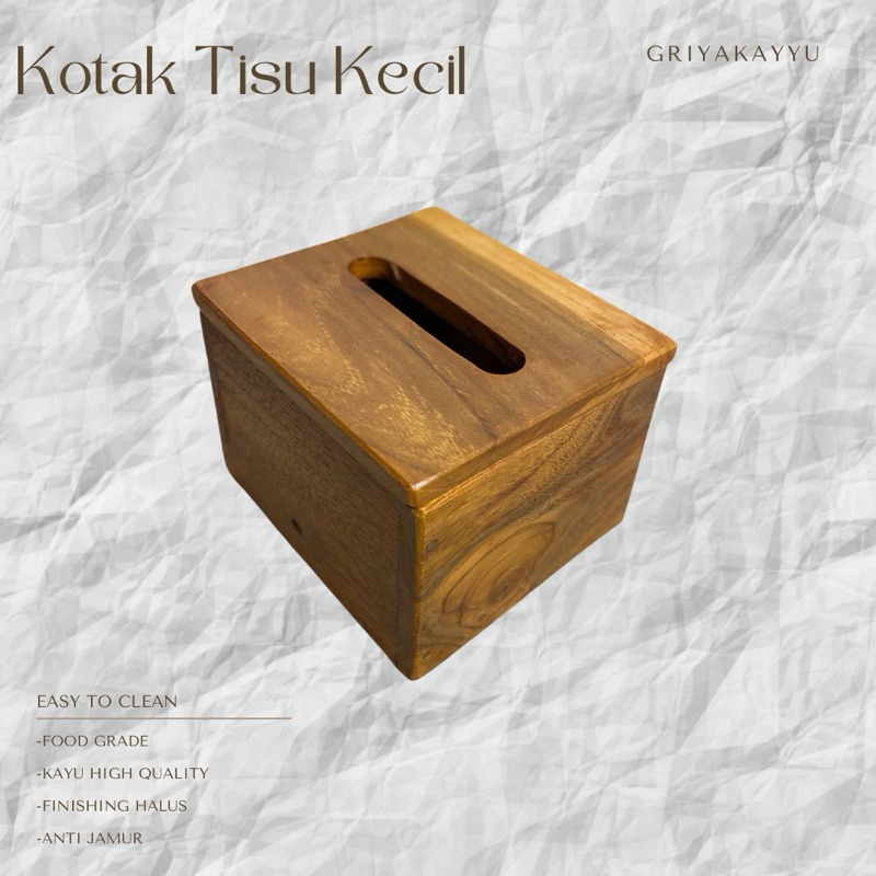 KAYU Small Size Mahogany Teak Tissue Box/Wooden Tissue Box/Aesthetic ...