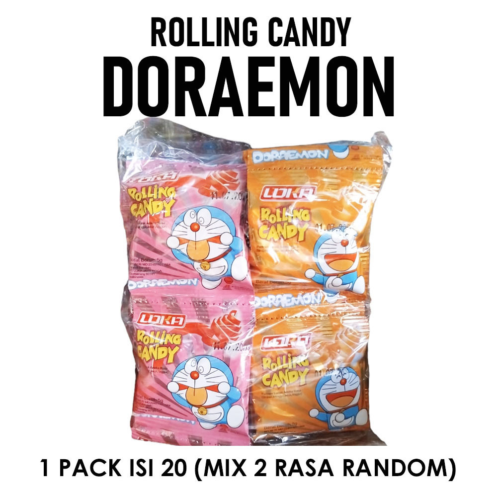 Doraemon ROLLING CANDY Soft CANDY PACK Of 20 (RANDOM Flavor) | Shopee ...