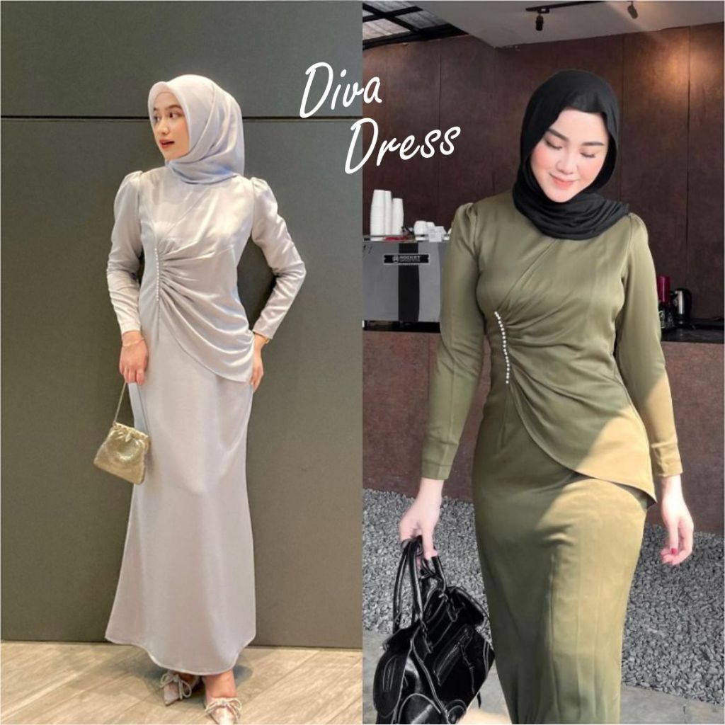 DIVA DRESS BRIDESMAID PARTY GAMIS READY SATIN UNIFORM SIMPLE AND ...