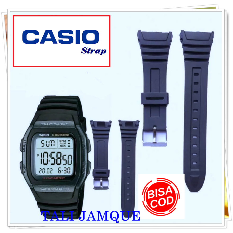 Rubber Strap Watch Strap For Casio W-96 W96 W-96H W-96H-1A W-96H-2A W-96H-9A W-96H-1B | Shopee ...
