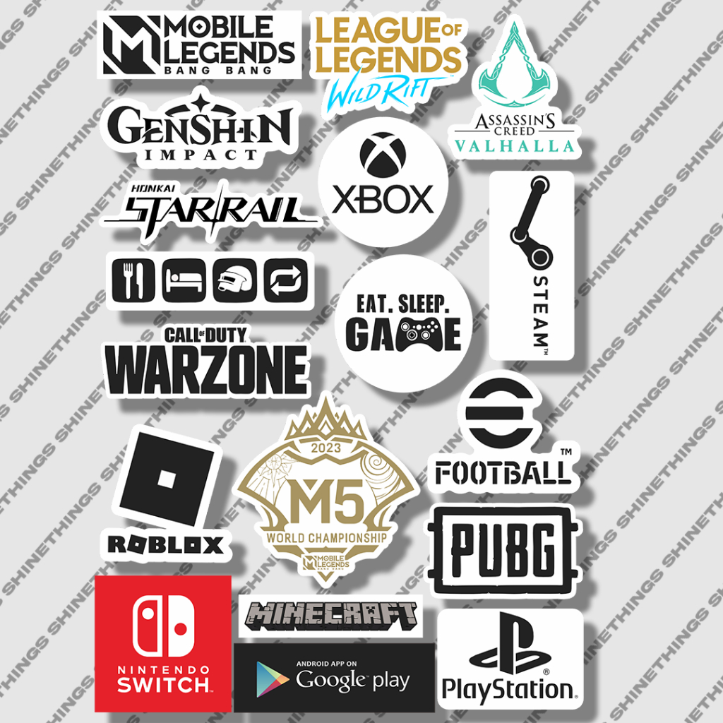 HP Genshin minecraft ml game Sticker pack || Sticker CASE cellphone ...