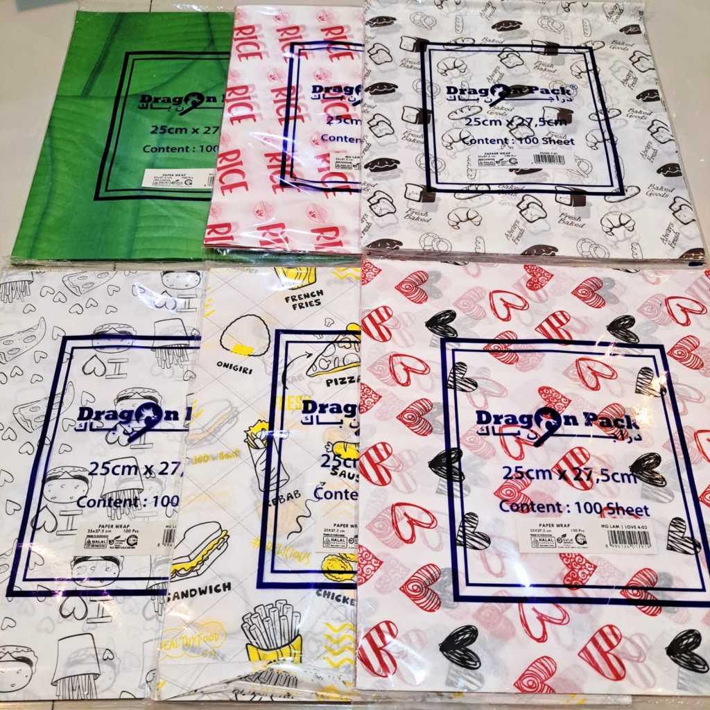 Rice Wrapping PAPER/RICE PAPER UK 25 x 27 MOTIF PRINTING | Shopee Malaysia