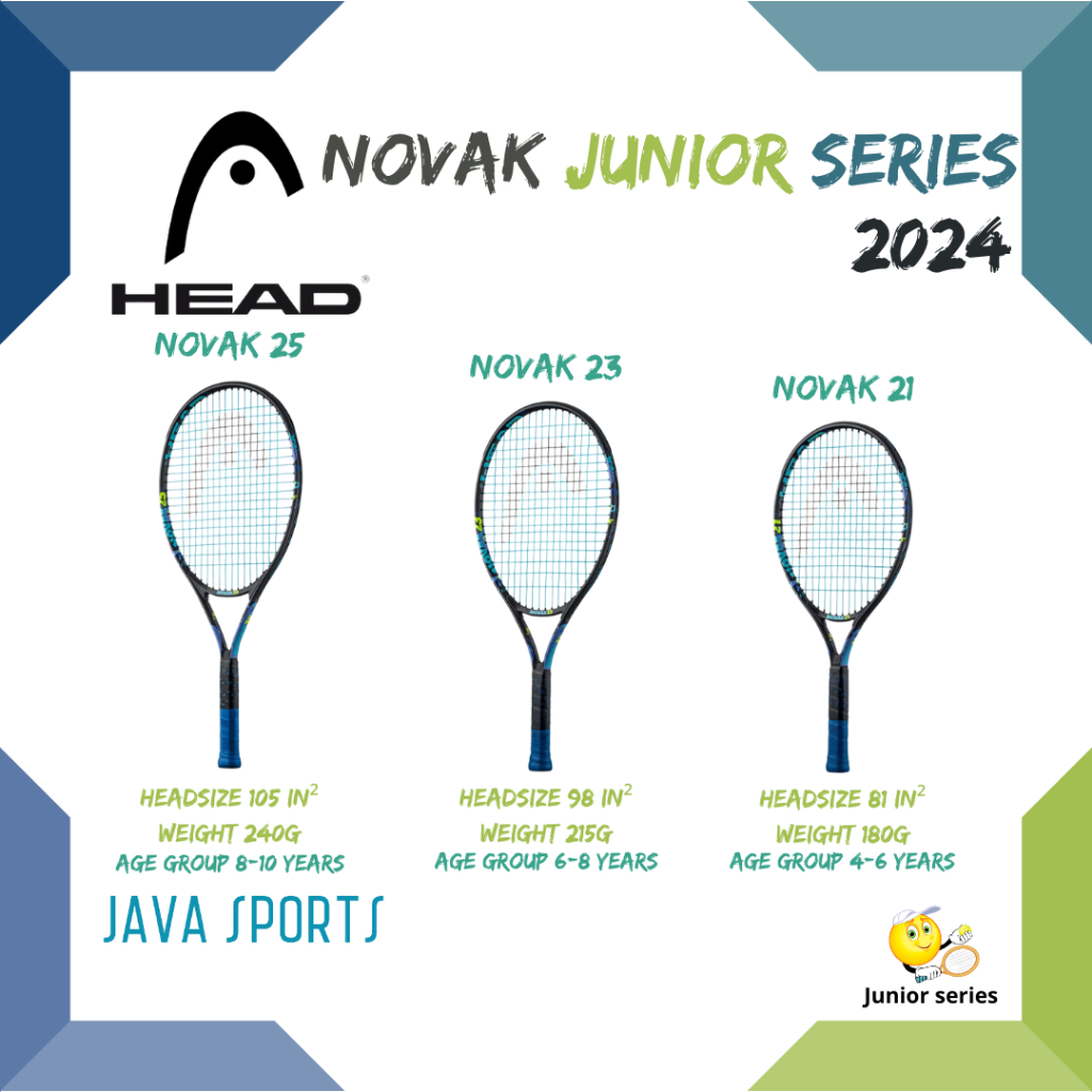 Novak Junior Series 2024 Head Tennis Rackets 25 23 21 19 17 Tennis ...