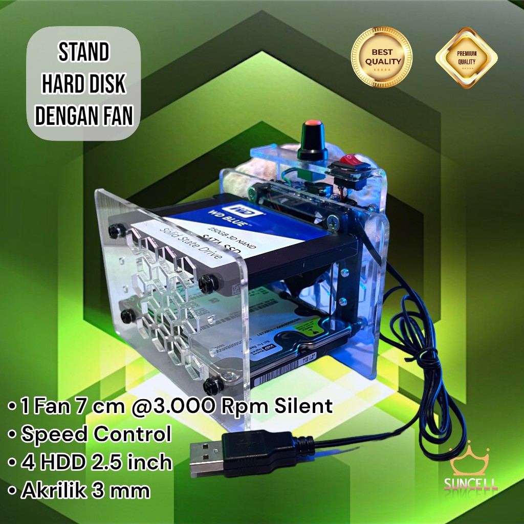 Docking SSD HDD Stand Rack With Silent Fan And Guaranteed Cool 24 Hours ...