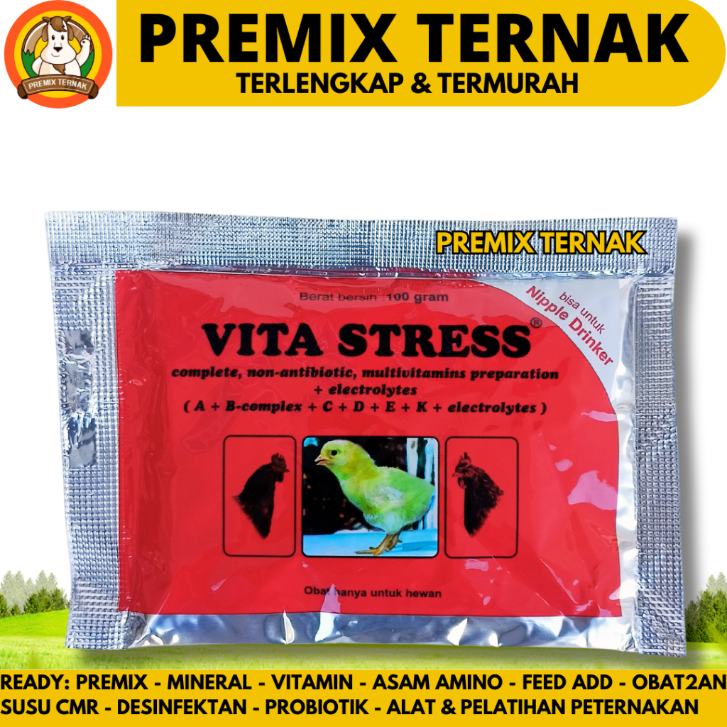 Vita Stress 100 GRAM - Anti Stress Vitamins for Chickens Birds Ducks ...