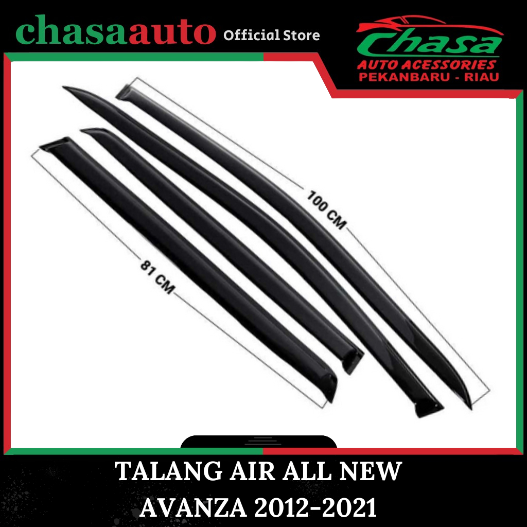 HITAM (CHASA) Slim CAR DOOR WATER GUTTERS ALL NEW AVANZA 2012 2013 2014 ...