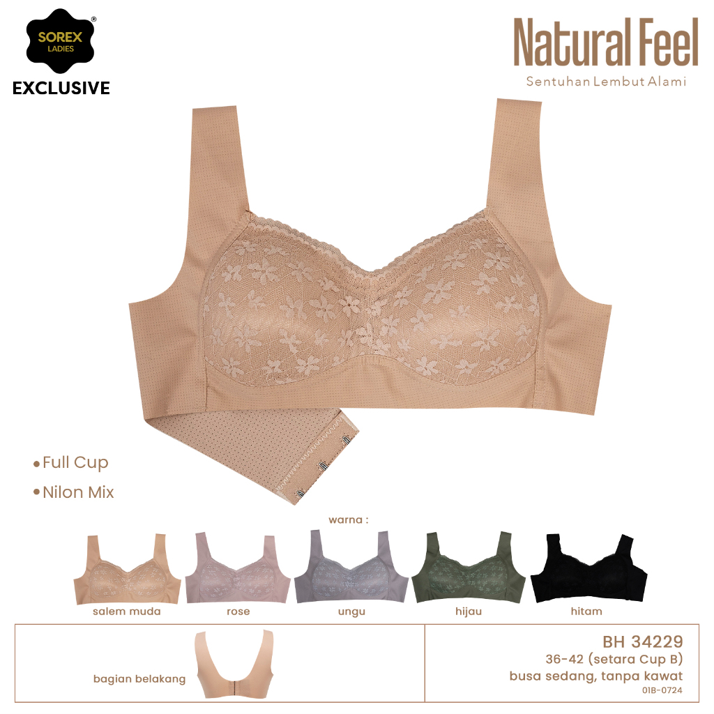 Sorex Bra Exclusive Natural Feel Busa Sedang Tanpa Kawat Kait 3 Setara ...