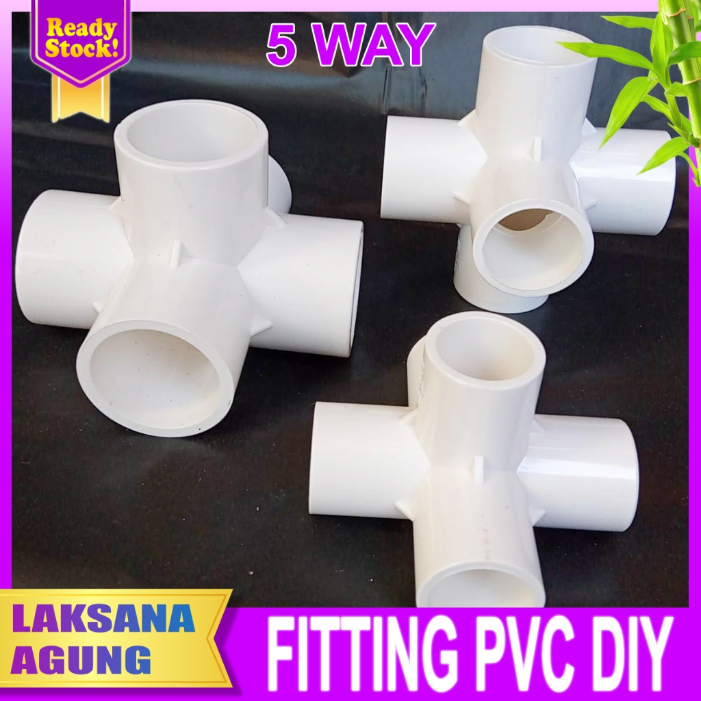 5 Way Pvc pipe Fitting connections 20mm, 25mm, 1 inch, 5 Way Elbow Tee ...