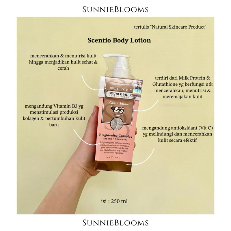Scentio BODY LOTION DOUBLE MILK TRIPLE BRIGHT | Thai BODY LOTION | 100% ...