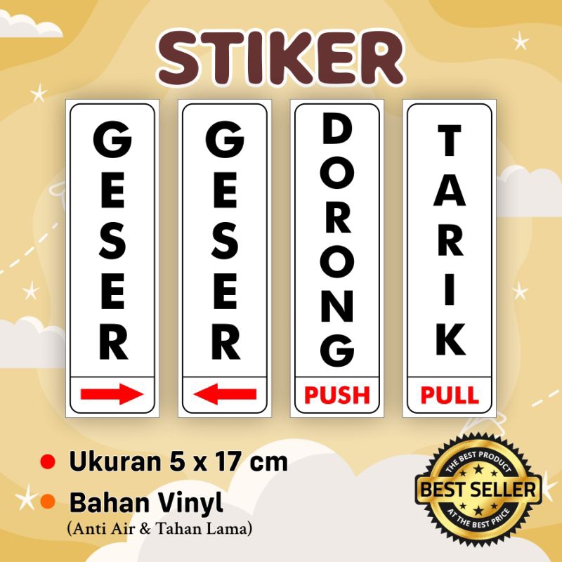 Push/pull/slide Door Sticker | Shopee Malaysia