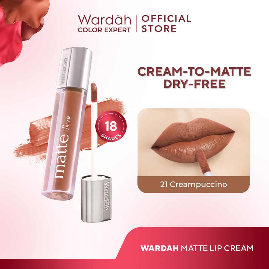 Wardah MATTE LIP CREAM 4 GR SERIES | Long Lasting - MATTE FINISH [New ...