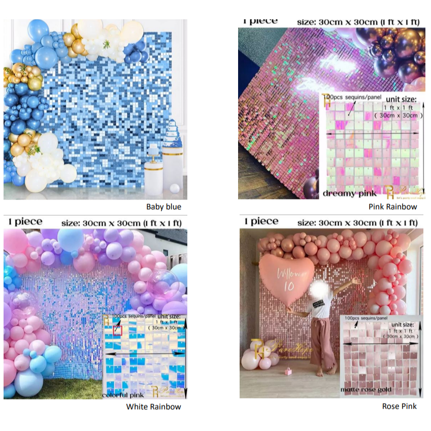 Square Sequin Backdrop 30cm*30cm/birthday Decoration Box | Shopee Malaysia