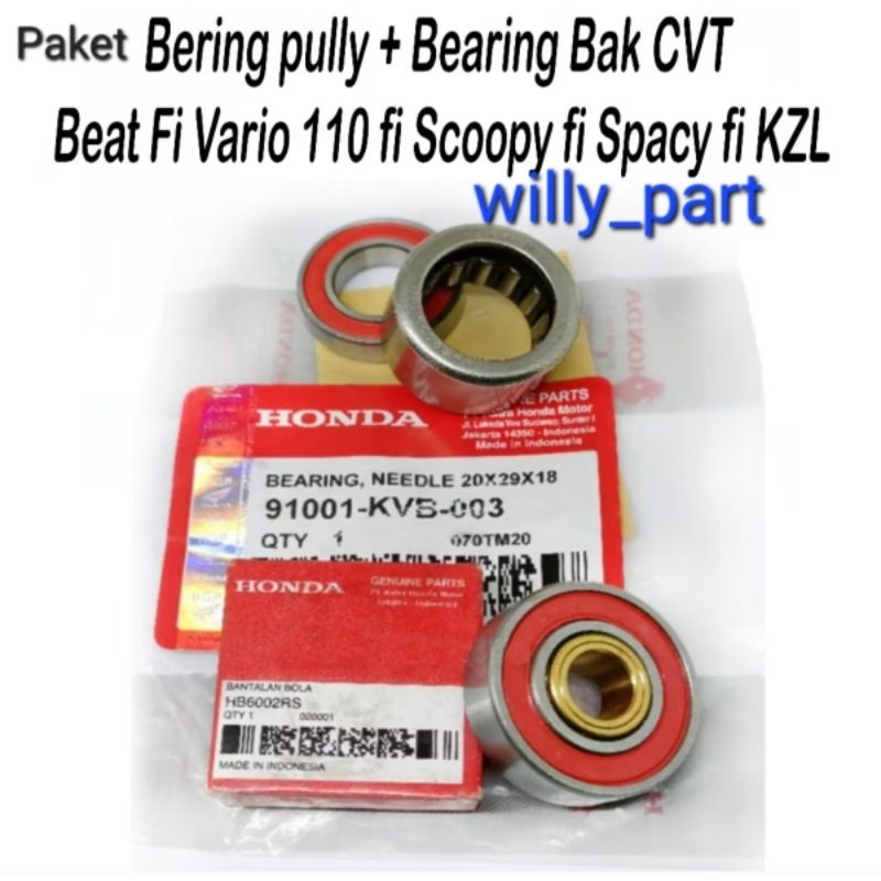 Pully Bearing Package + Cvt Bearing Beat Fi Beat Karbu Beat F1 Spacy Fi ...