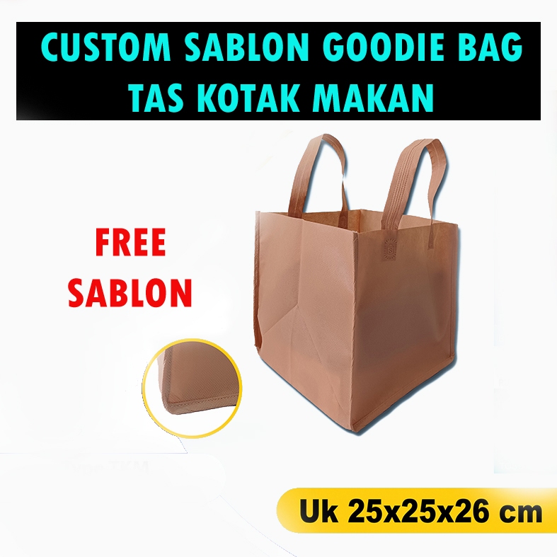 Goodie Bag Custom Screen Printing Bag 25x25x26cm Spunbond Lunch Box ...