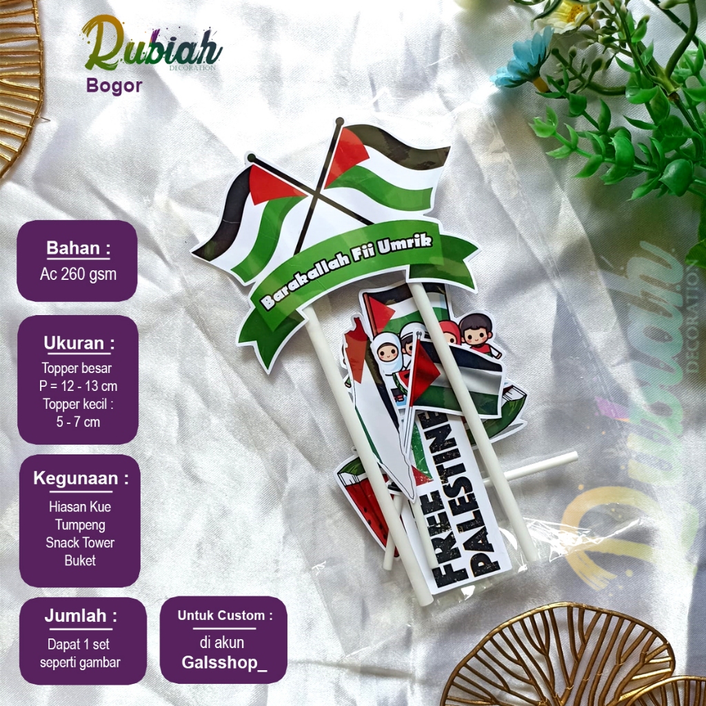 Palestine cake Topper cake Decoration/Snack Tower/Bouquet | Shopee Malaysia