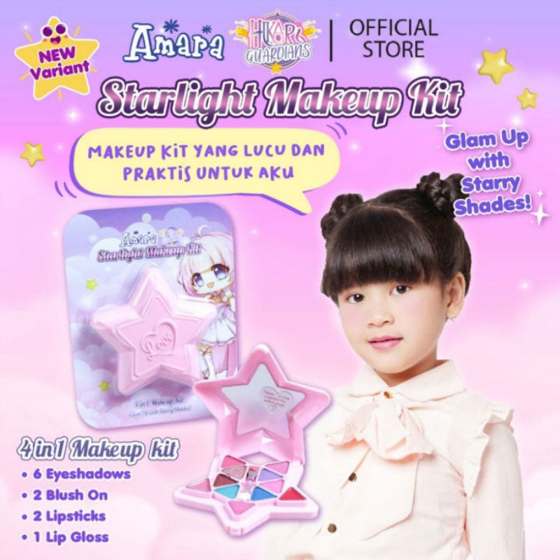 Amara starlight makeup kit 4in1 kids make up glam up with shade safe ...