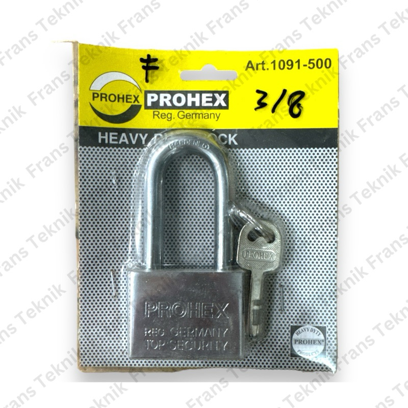 Prohex Chrome Padlock Long Neck 40mm/ 50mm/ 60 mm 1091-x00/ PADLOCK ...