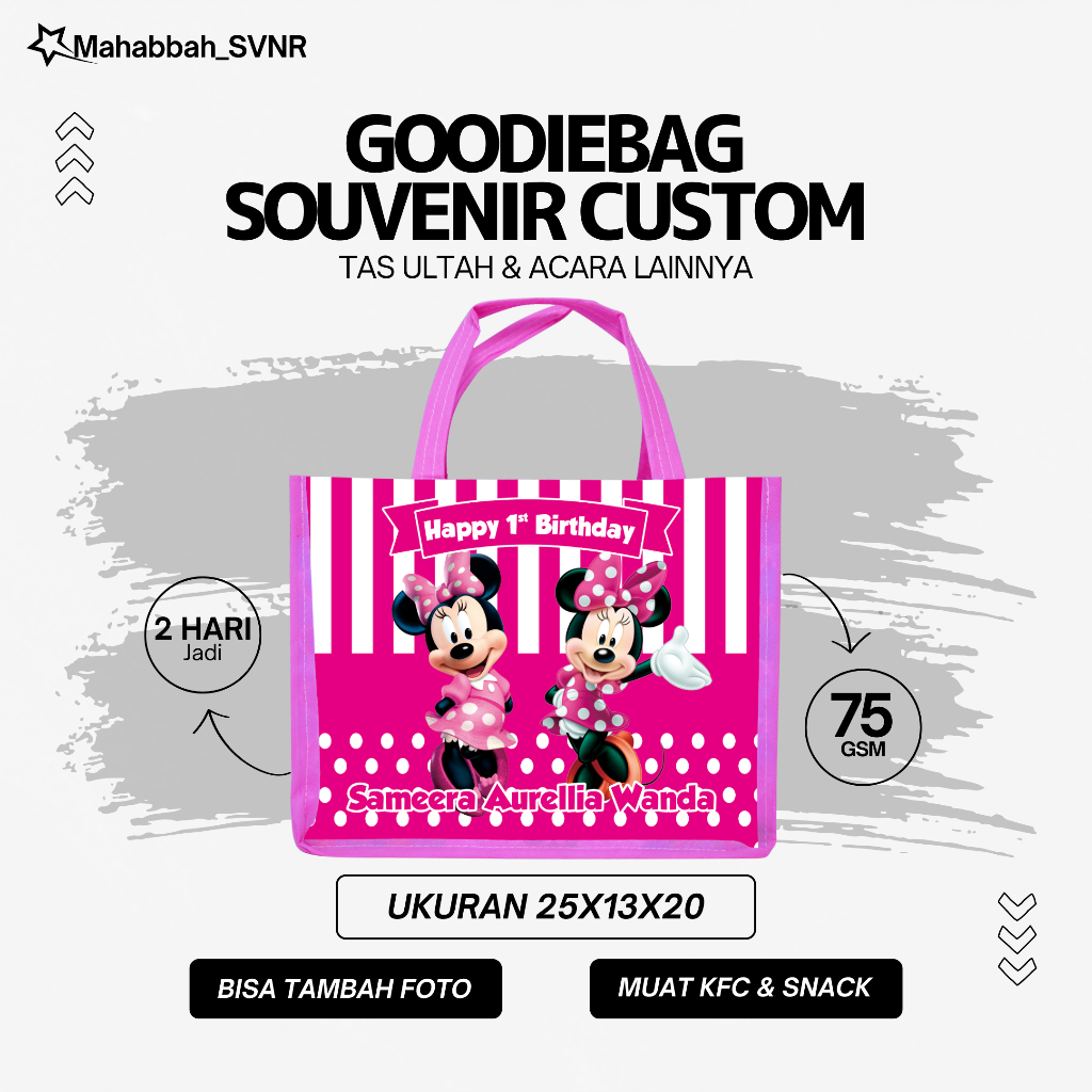 Miki MINI Birthday Bag | Disney MICKEY MINIE MOUSE Cartoon Character ...