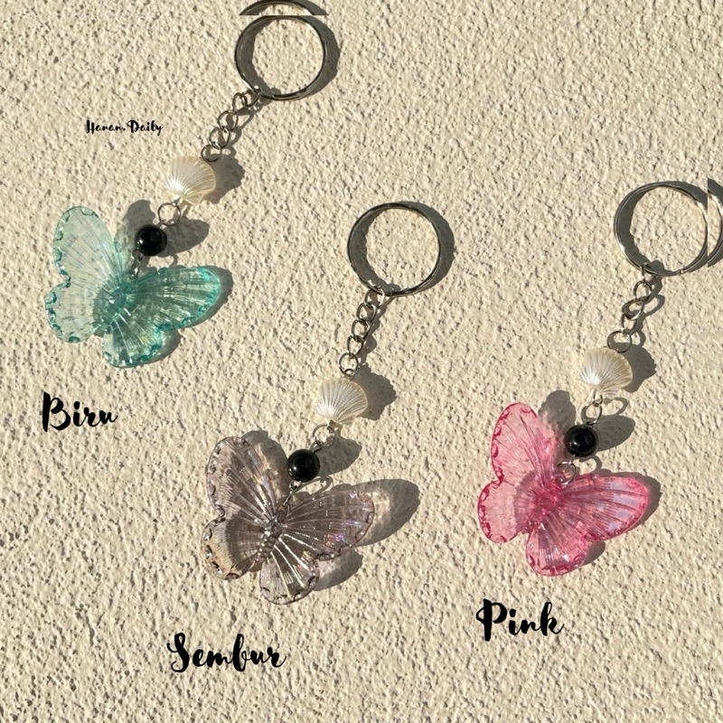 GANTUNGAN Shell Butterfly Keychain | Aesthetic key chain |Keychai ...
