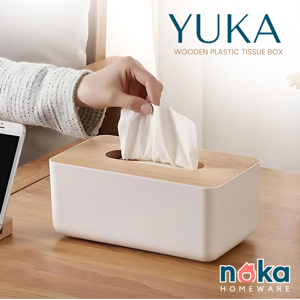 KAYU Noka | Yuka Wooden Plastic Tissue Box Aesthetic Wooden Tissue ...