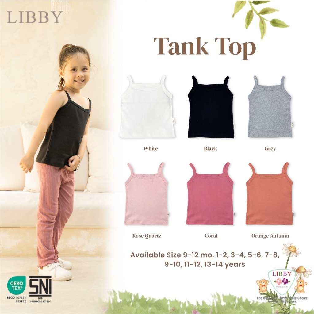 Libby Girls' Plain Tank Tops Ages 9 Months - 14 Years (1PCS) | Shopee Malaysia