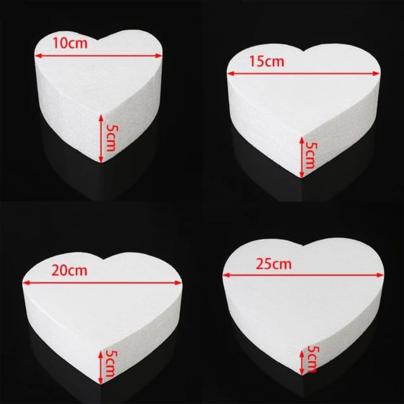 Heart shaped Dummy cake 5 cm high with a diameter of 10,15,20,25 cm ...