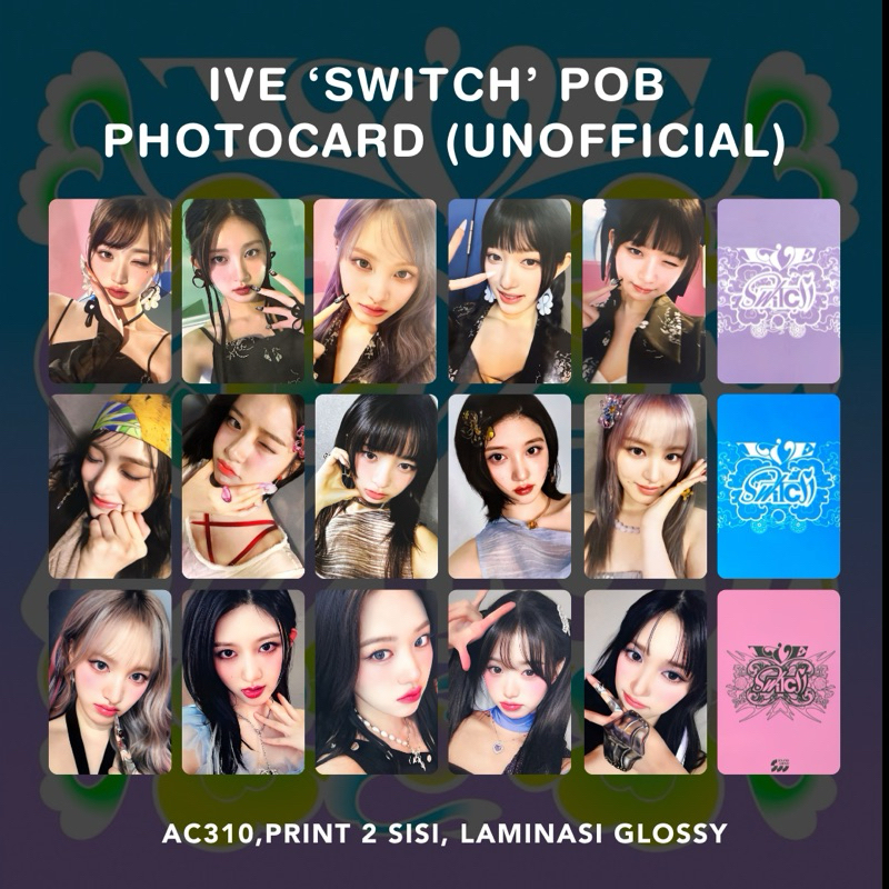 REPLIKA [SET] Replica POB IVE SWITCH Unofficial Photocard Wonyoung Leeseo Liz Yujin Gaeul Rei ...