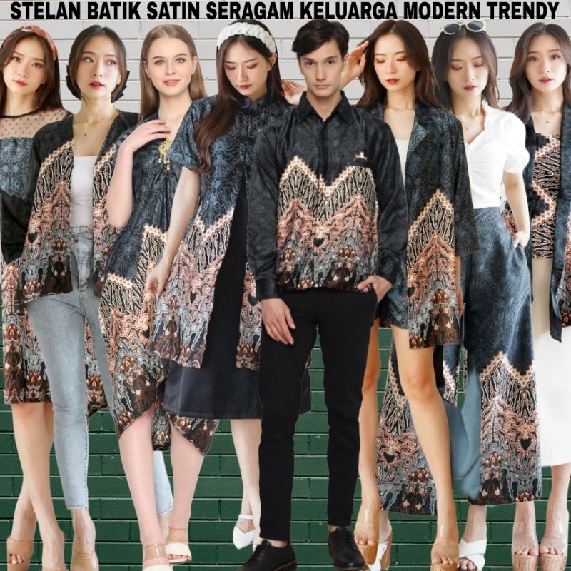 Modern Women's BATIK Sets/ Office Uniform Suits SATIN SILKY PREMIUM BATIK SATIN Family Uniform ...