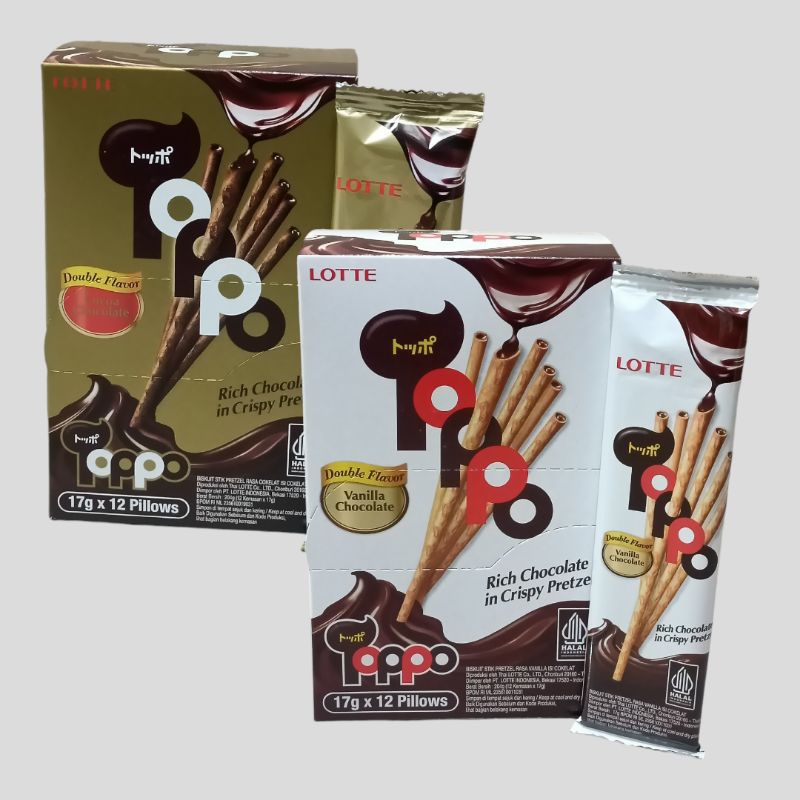 Lotte Toppo Chocolate Biscuit Stick Pretzel 17gr [12 sachets/box ...