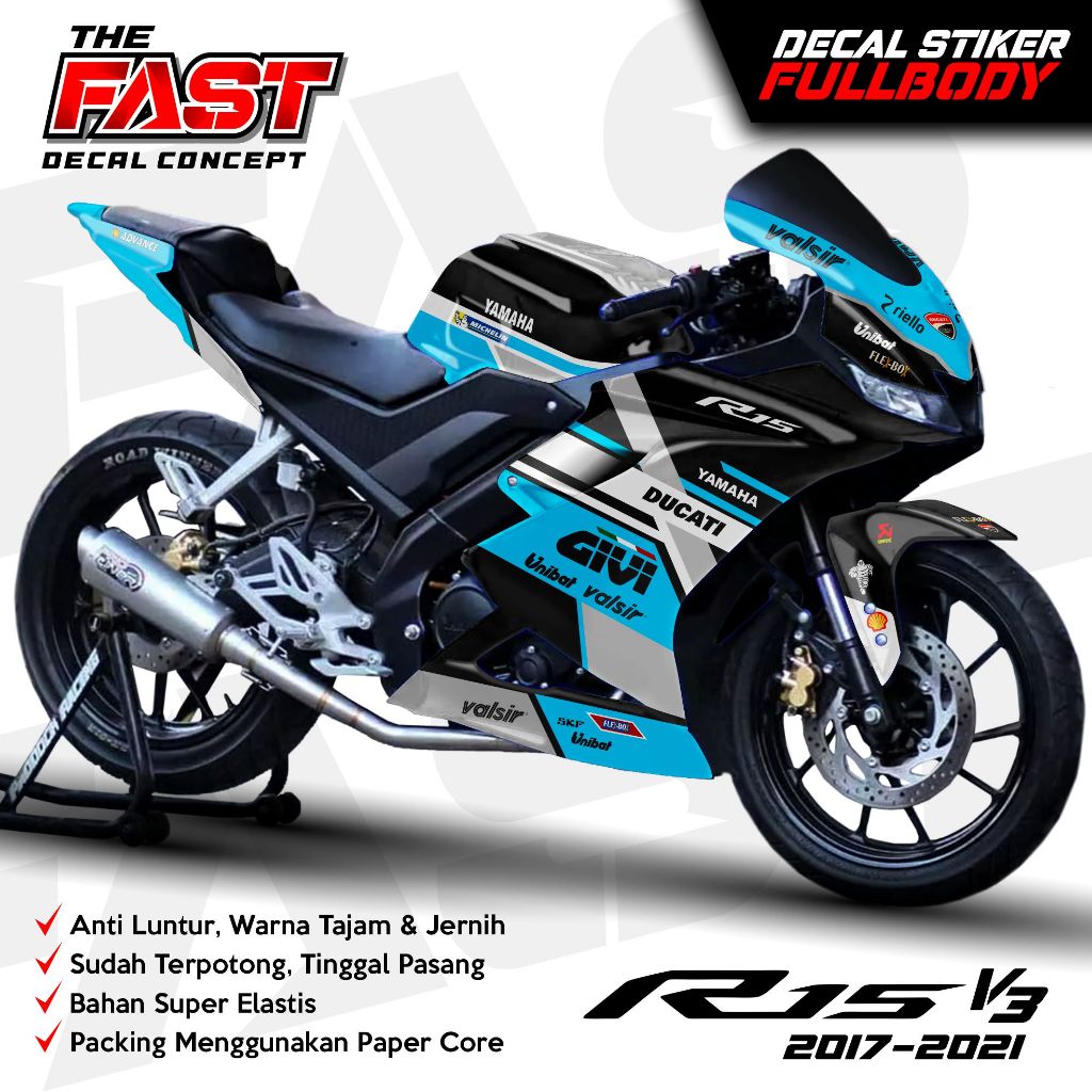 The Newest Yamaha R15 V3 Fullbody Ducati Givi Decal Sticker The ...