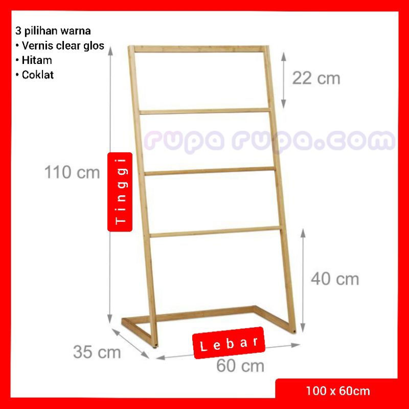 GANTUNGAN KAYU Wooden Ladder Hanger, Prayer Mat Ladder, Anduk Hanger ...