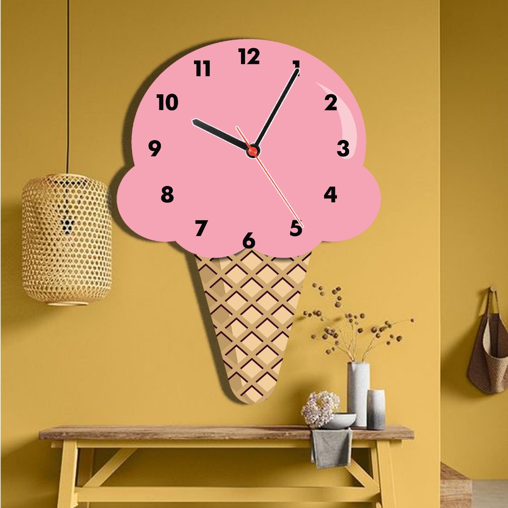 Ice CREAM Theme Cute Carved Wall Clock | Shopee Malaysia