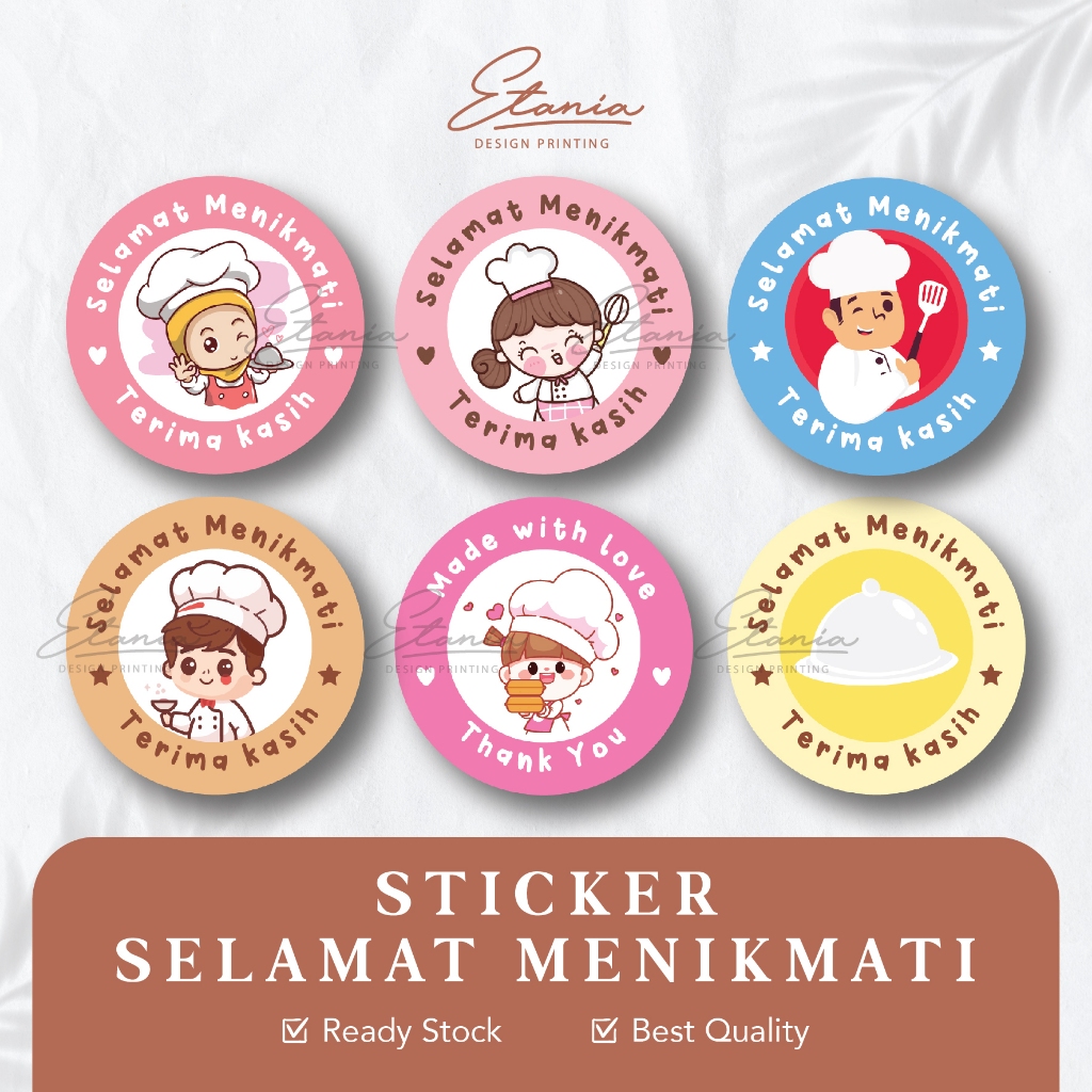 Sticker Enjoy Food label sticker thank you sticker thank you | Shopee ...