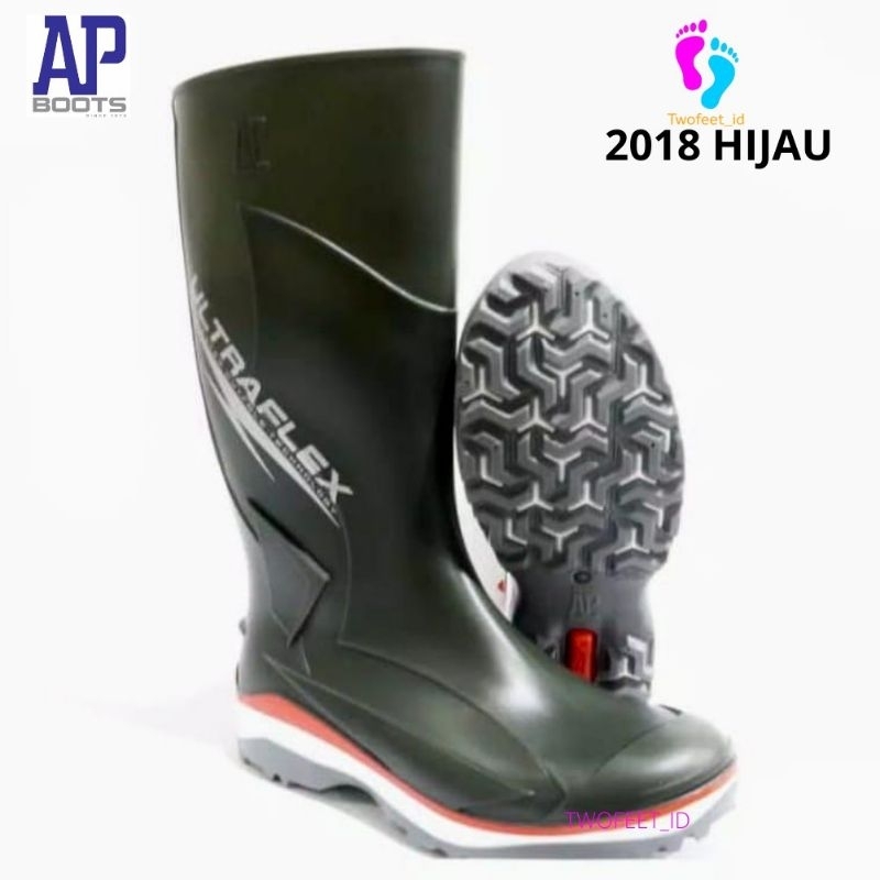 HIJAU Ap BOOTS 2018 ULTRAFLEX Green/Green Rubber SAFETY BOOTS | Shopee ...