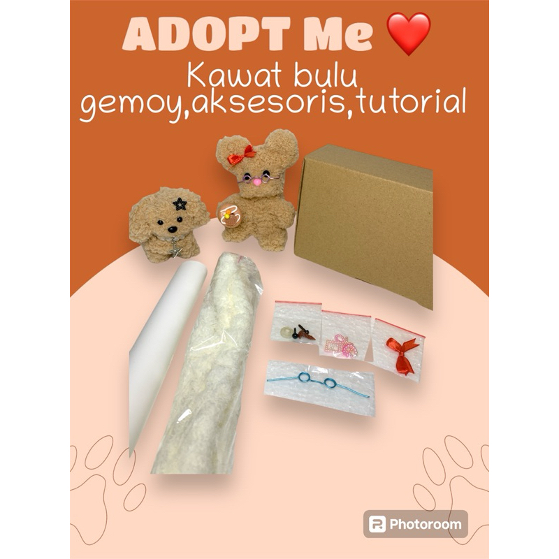 Diy kit set moru doll Wool Feather Wire Korean jumbo stick fuzzy ...